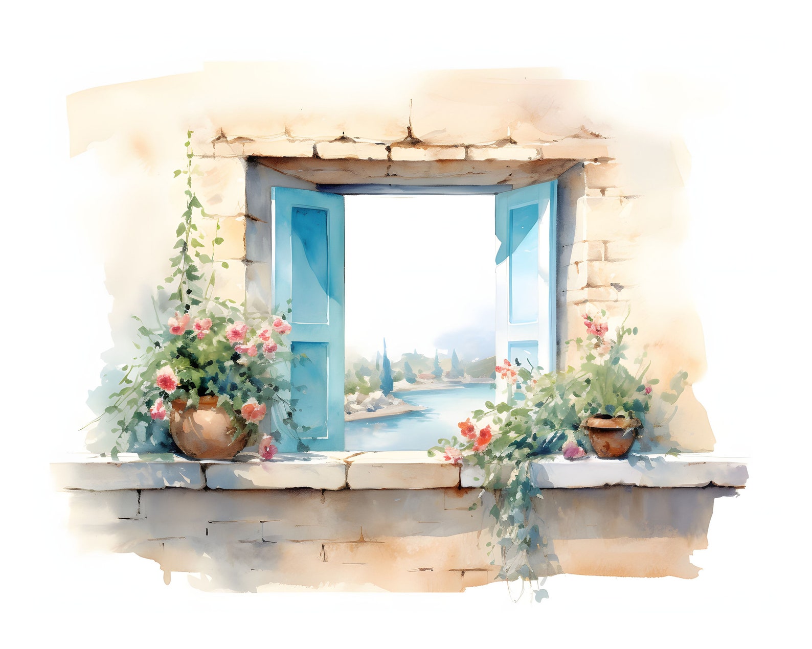 Window Flowers Clipart 12 High Quality Jpgs Instant - Etsy