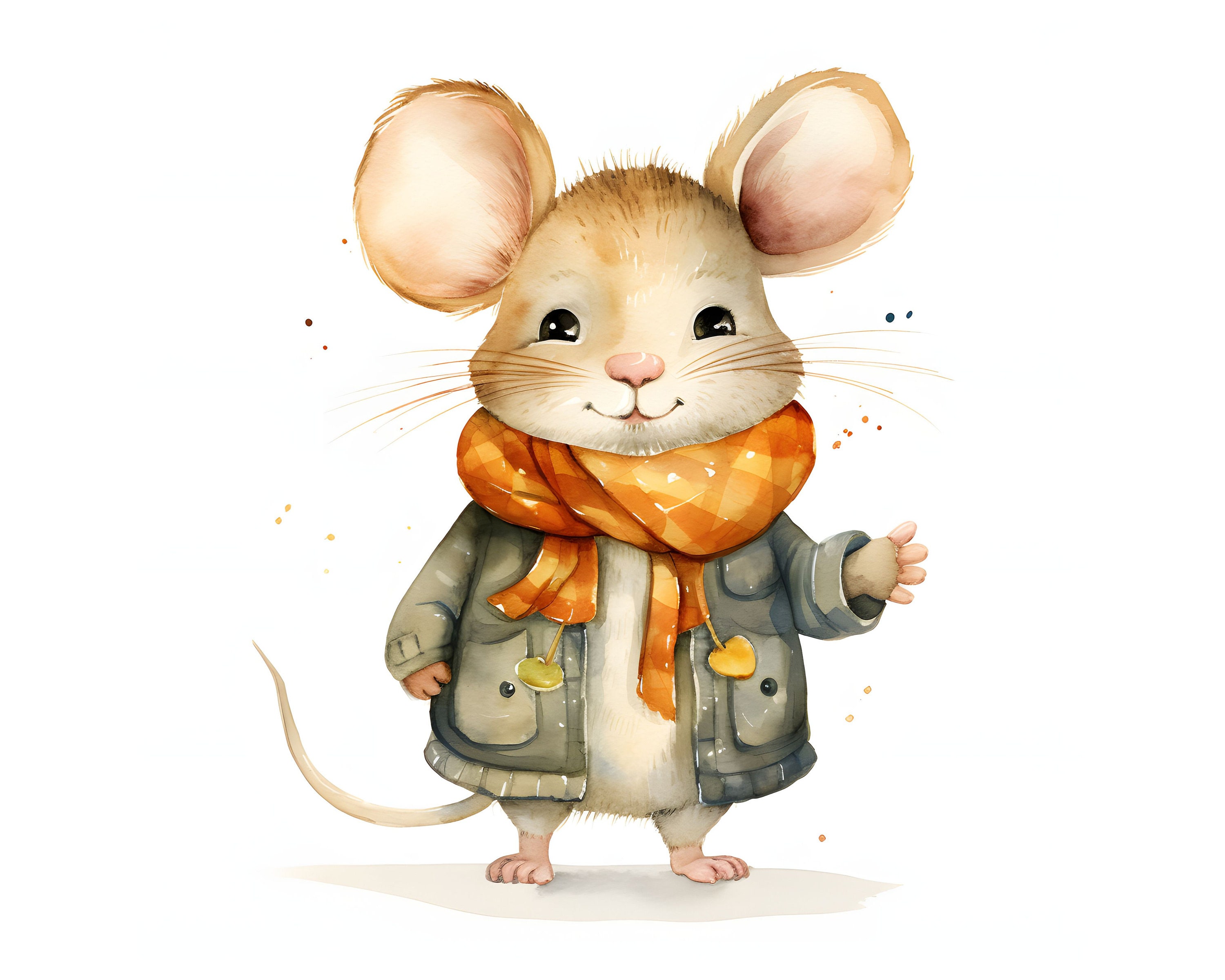 Cute Mouse Wearing Jacket & Scarf Clipart 12 High Quality - Etsy