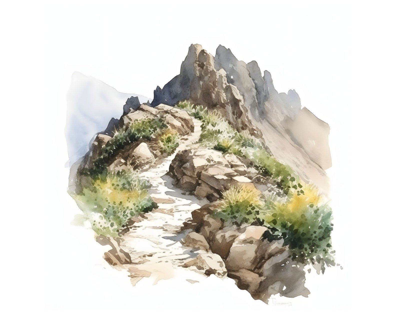 Mountain Ridge Path Clipart 12 High Quality Jpgs Instant - Etsy