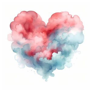 Heart of Clouds Clipart: Watercolor Sky Jpgs (digital Download) - Etsy