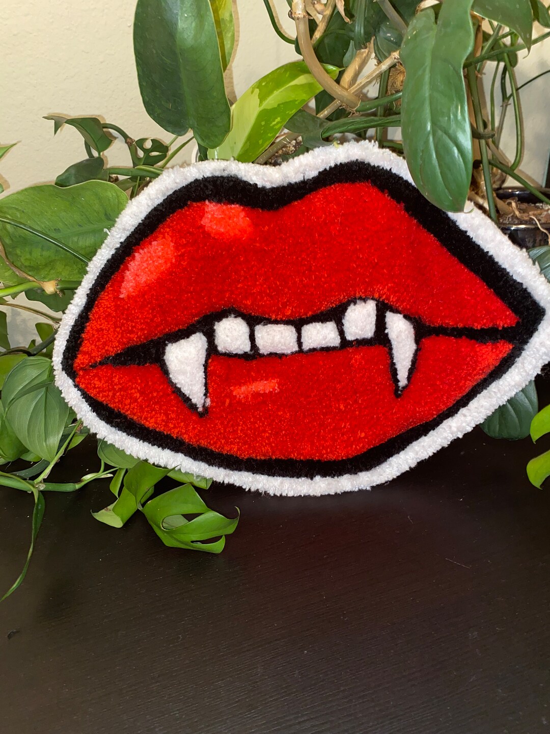 Red Vampire Lips Custom Tufted Rug for Gothic Home Decor - Etsy