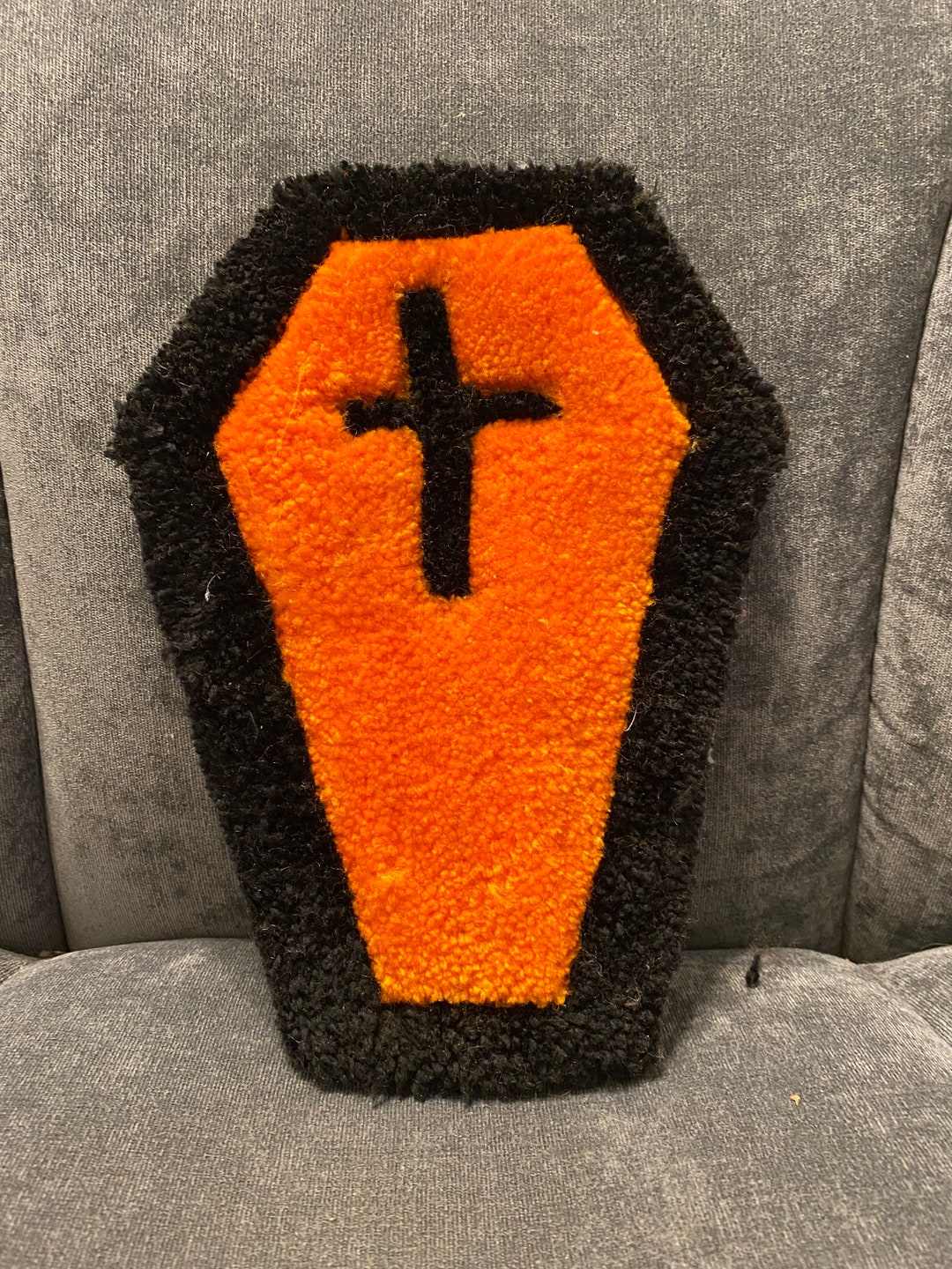 Tufted Rug Orange Coffin, Perfect for Halloween Gothic Spooky People - Etsy