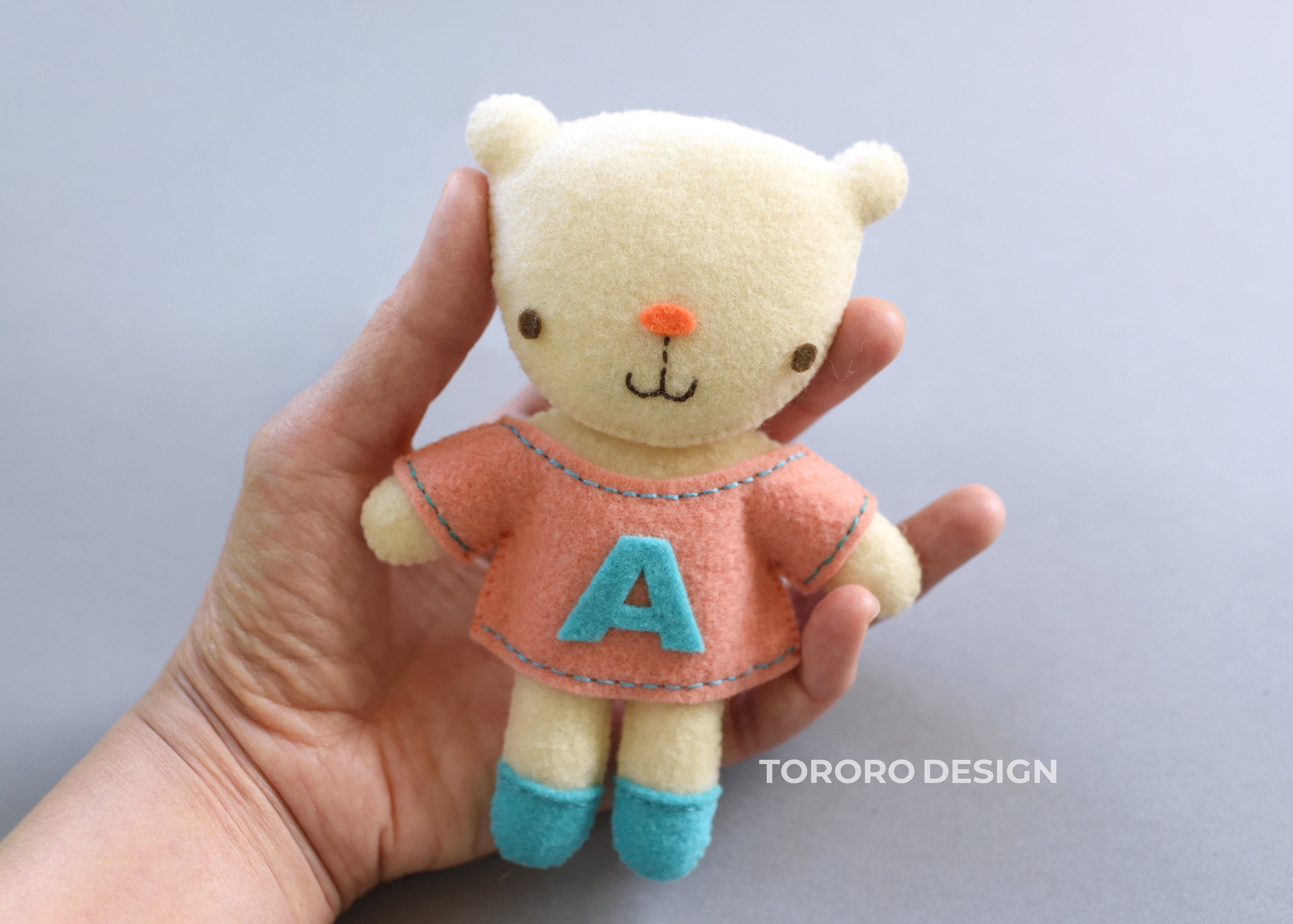 Felt Bear Pattern PDF Sewing Pattern Bear Doll Plushie Pattern Felt Doll Making Pattern Baby ...