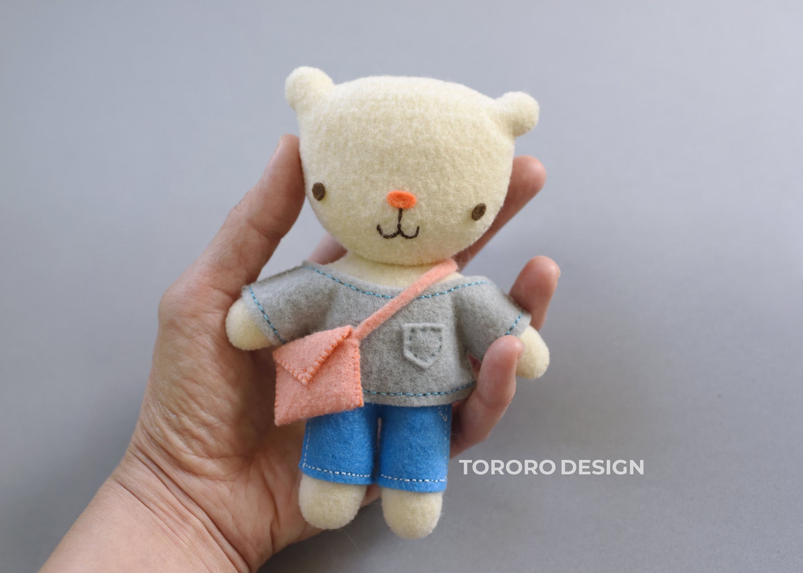 Felt Bear Pattern PDF Sewing Pattern Bear Doll Plushie Pattern - Etsy