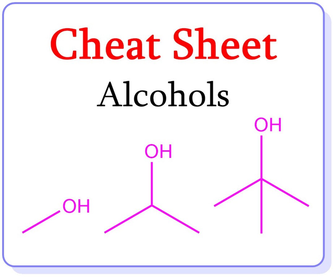 Alcohols - Cheat Sheet for | Nursing | Nursing School | Pre-med | Mcat ...