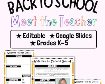 Meet the Teacher Printable Back to School Teacher Notes Instant Digital ...