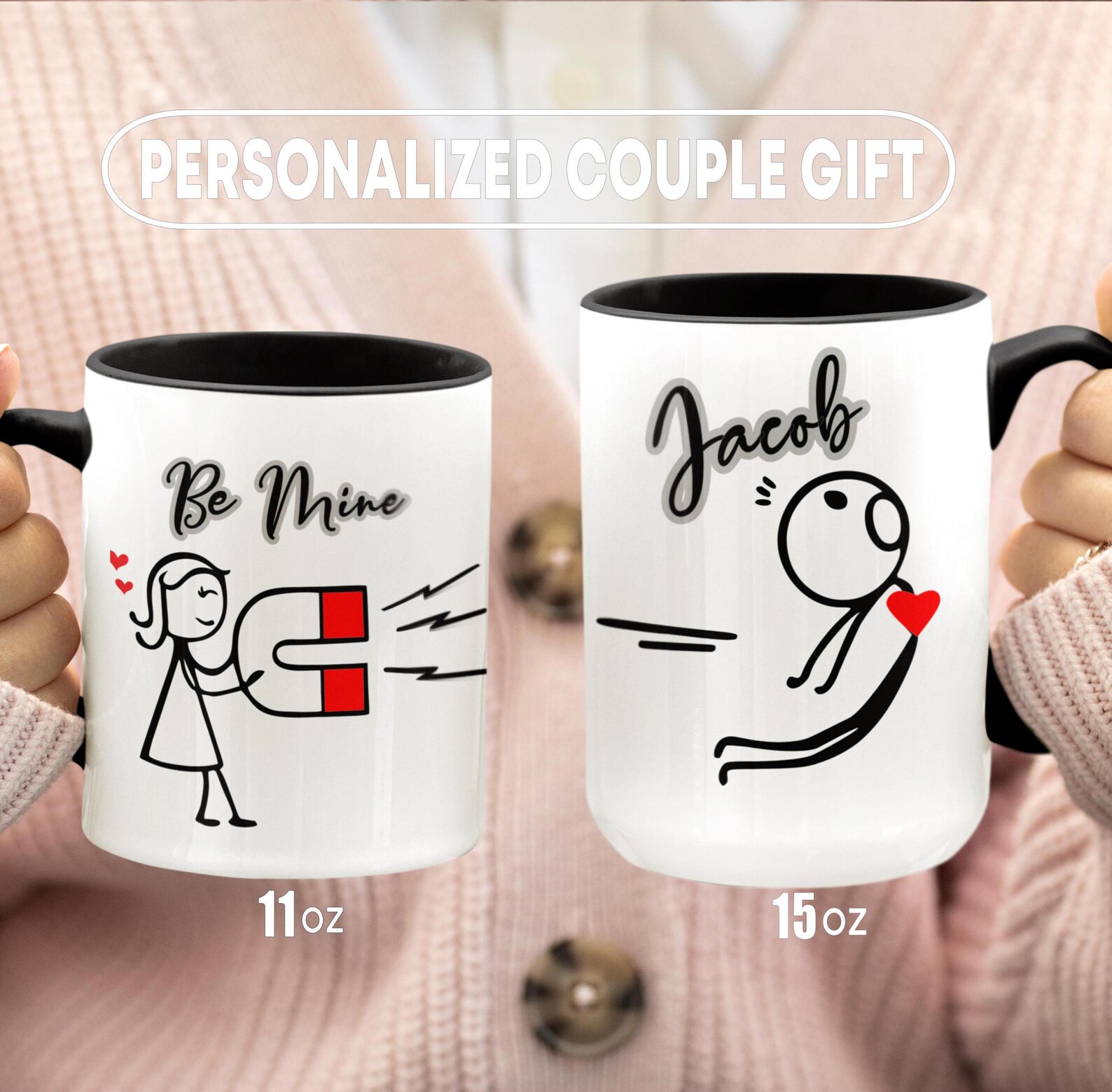 Be Mine Mugs, Custom Valentine Mug, Custom Couple Mugs, Personalized ...