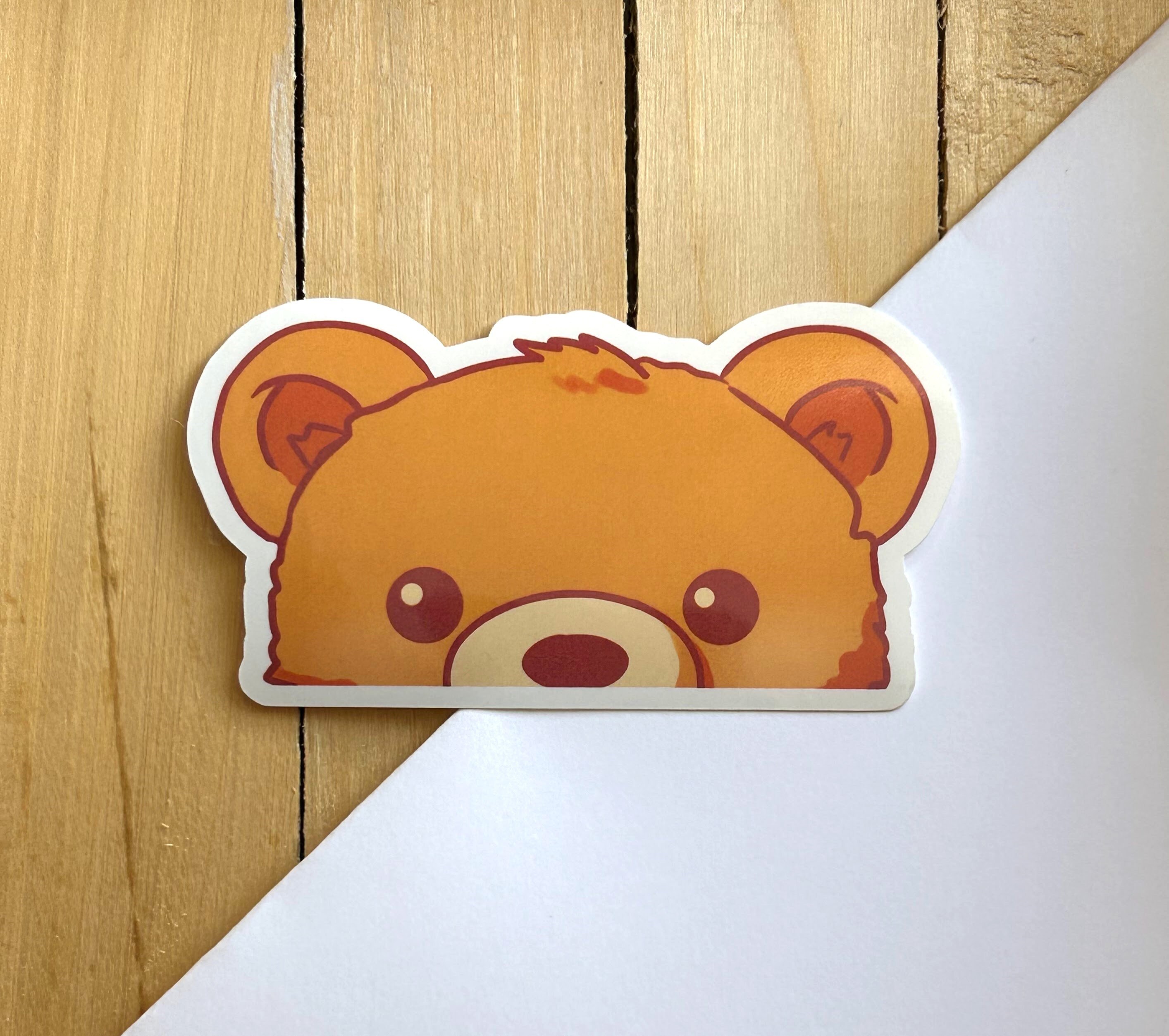 Cute Bear Glossy Vinyl Sticker Kawaii Sticker for Water - Etsy