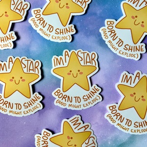 I'm a Star Sticker - Funny Glossy Sticker for Water Bottles, Laptops ...