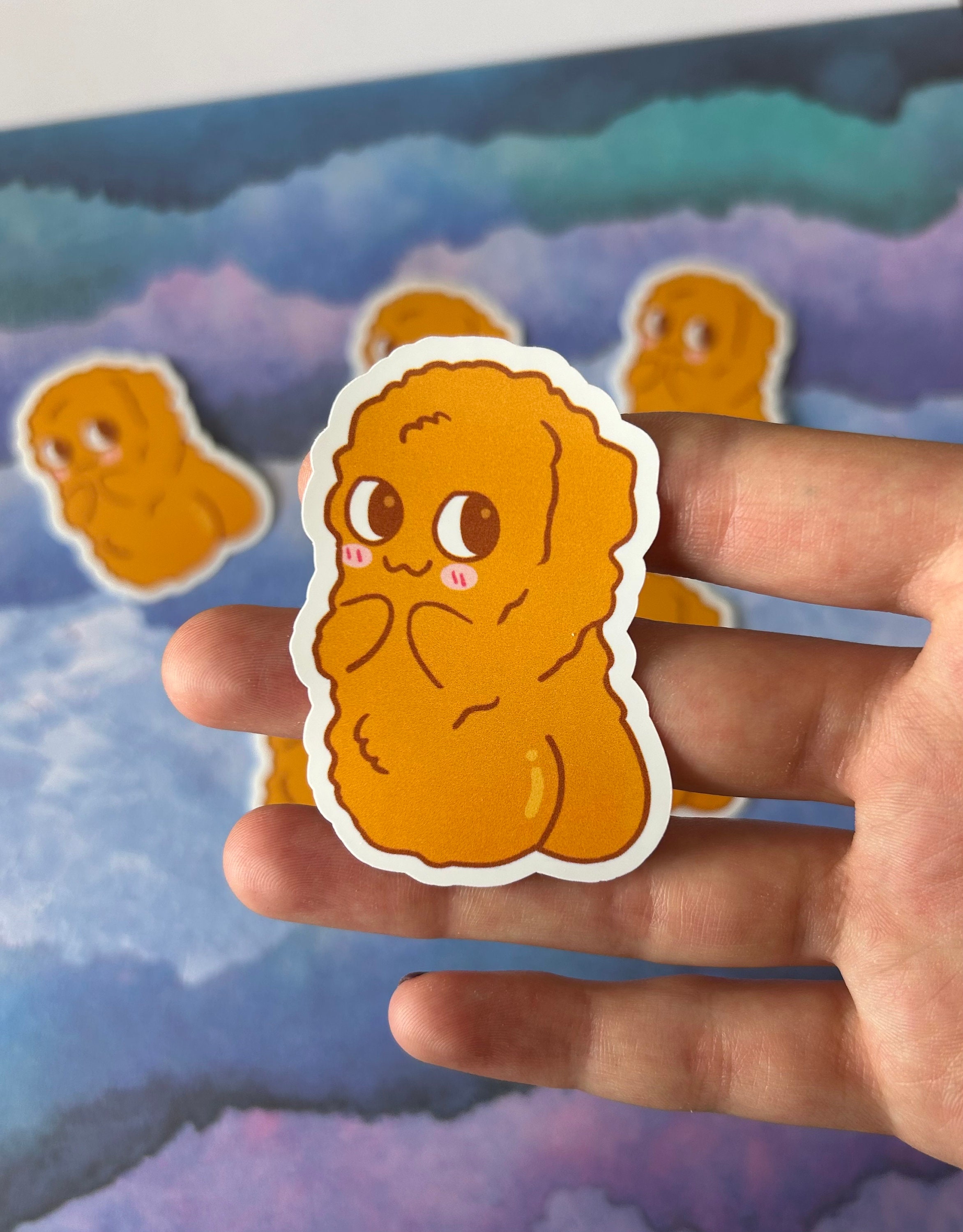 Cheeky Chicken Nugget Sticker Cute Glossy Vinyl Sticker for Water ...