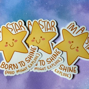 I'm a Star Sticker - Funny Glossy Sticker for Water Bottles, Laptops ...
