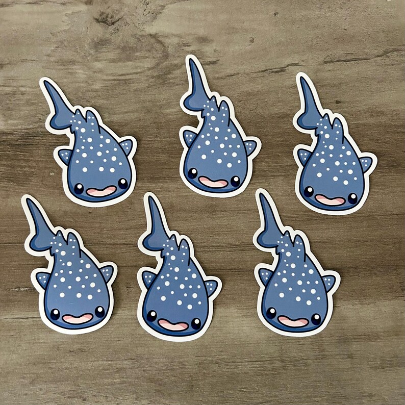 Whale Shark - Cute Glossy Vinyl Sticker for Water Bottles, Laptops ...