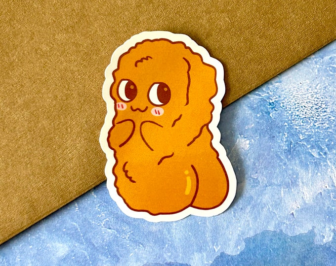 Cheeky Chicken Nugget Sticker - Cute Glossy Vinyl Sticker for Water ...
