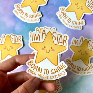 I'm a Star Sticker - Funny Glossy Sticker for Water Bottles, Laptops ...