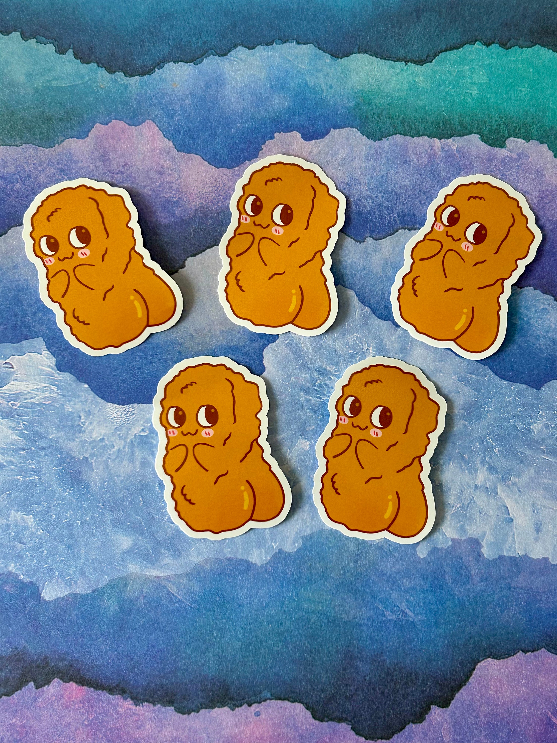 Cheeky Chicken Nugget Sticker Cute Glossy Vinyl Sticker for Water ...