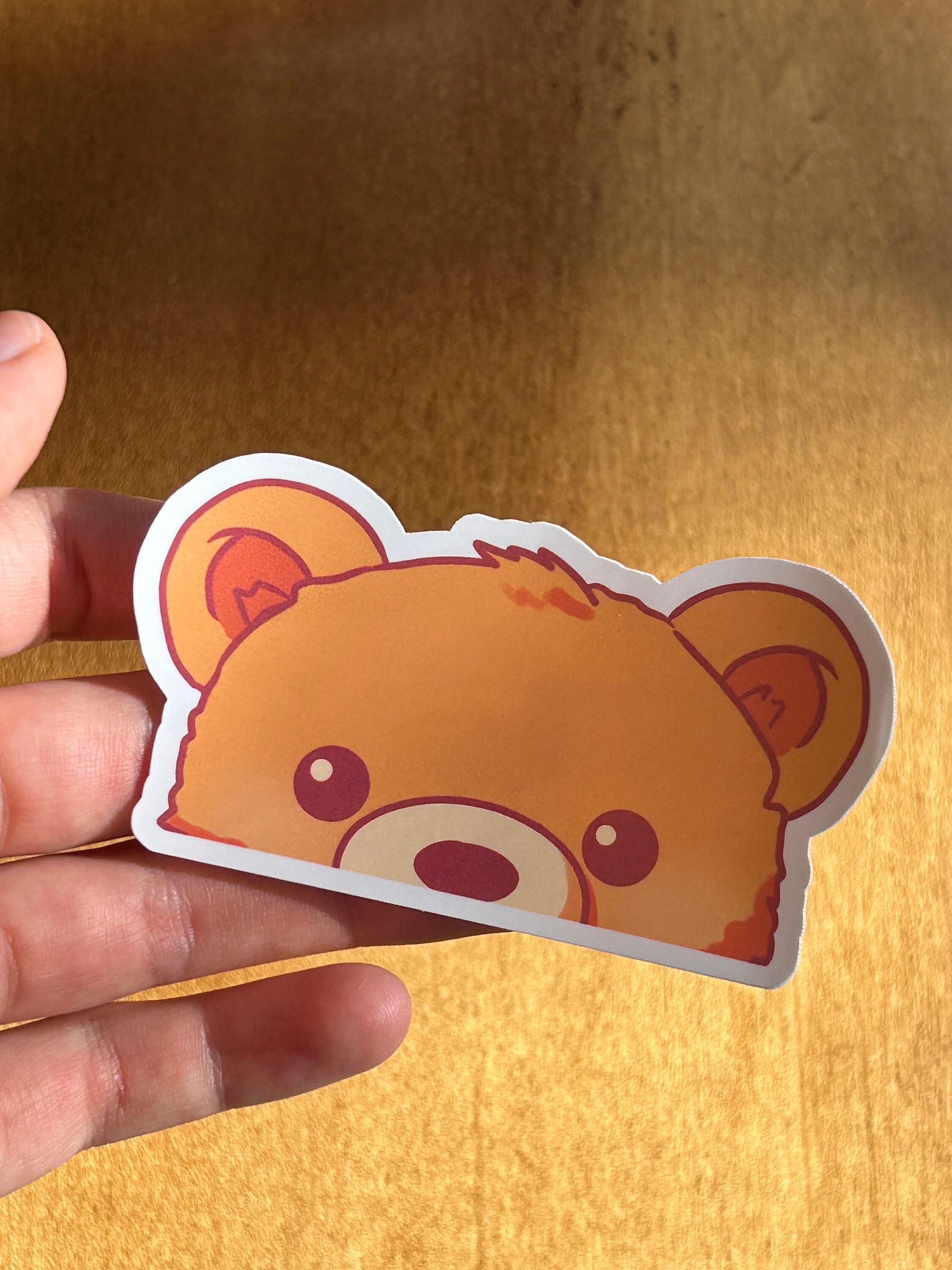 Cute Bear Glossy Vinyl Sticker Kawaii Sticker for Water - Etsy
