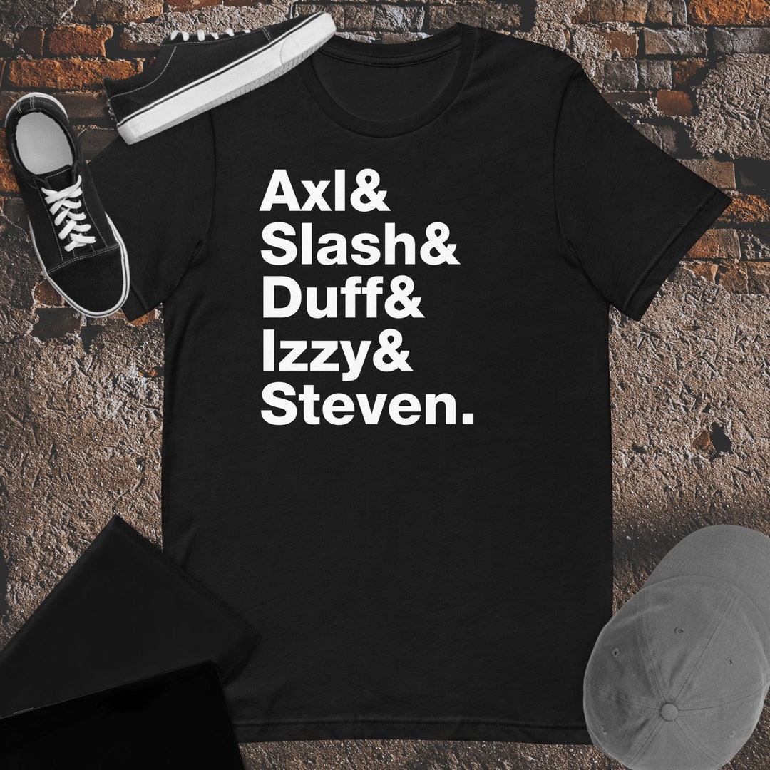 Slash Guns N Roses Adult T-shirt Axl Slash Duff Izzy Steven Hard Rock ...