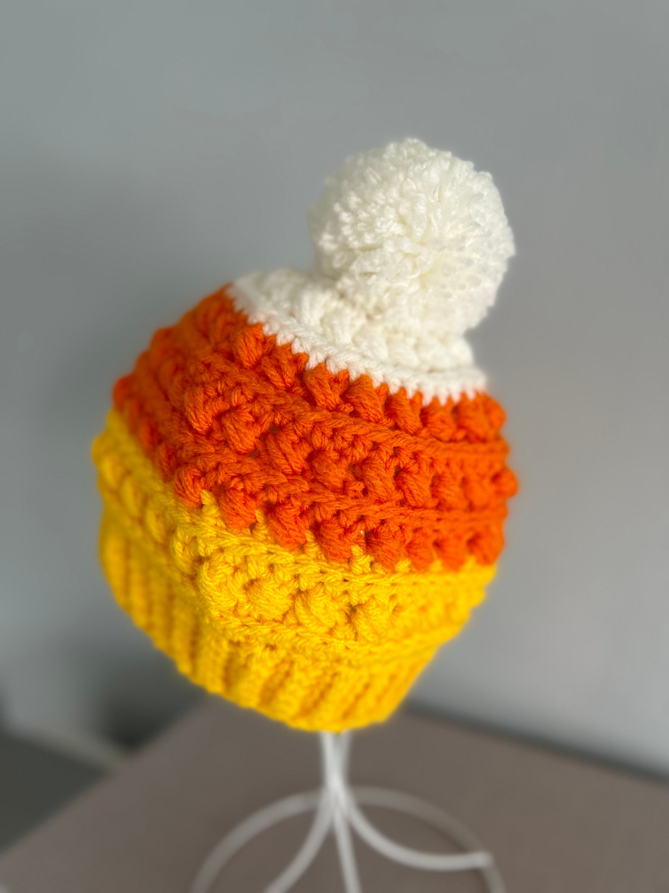 Candy Corn Cutie Hat, Handmade Crocheted Toddler Beanie, Halloween ...