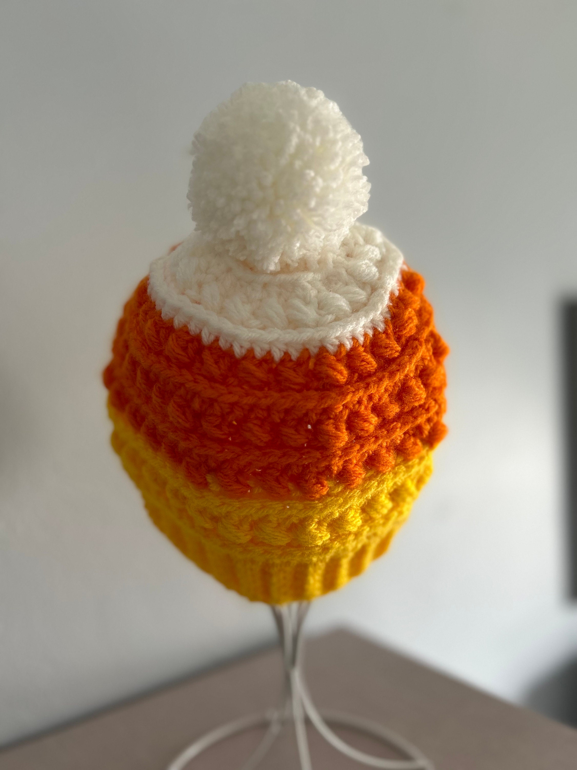 Candy Corn Cutie Hat, Handmade Crocheted Toddler Beanie, Halloween ...