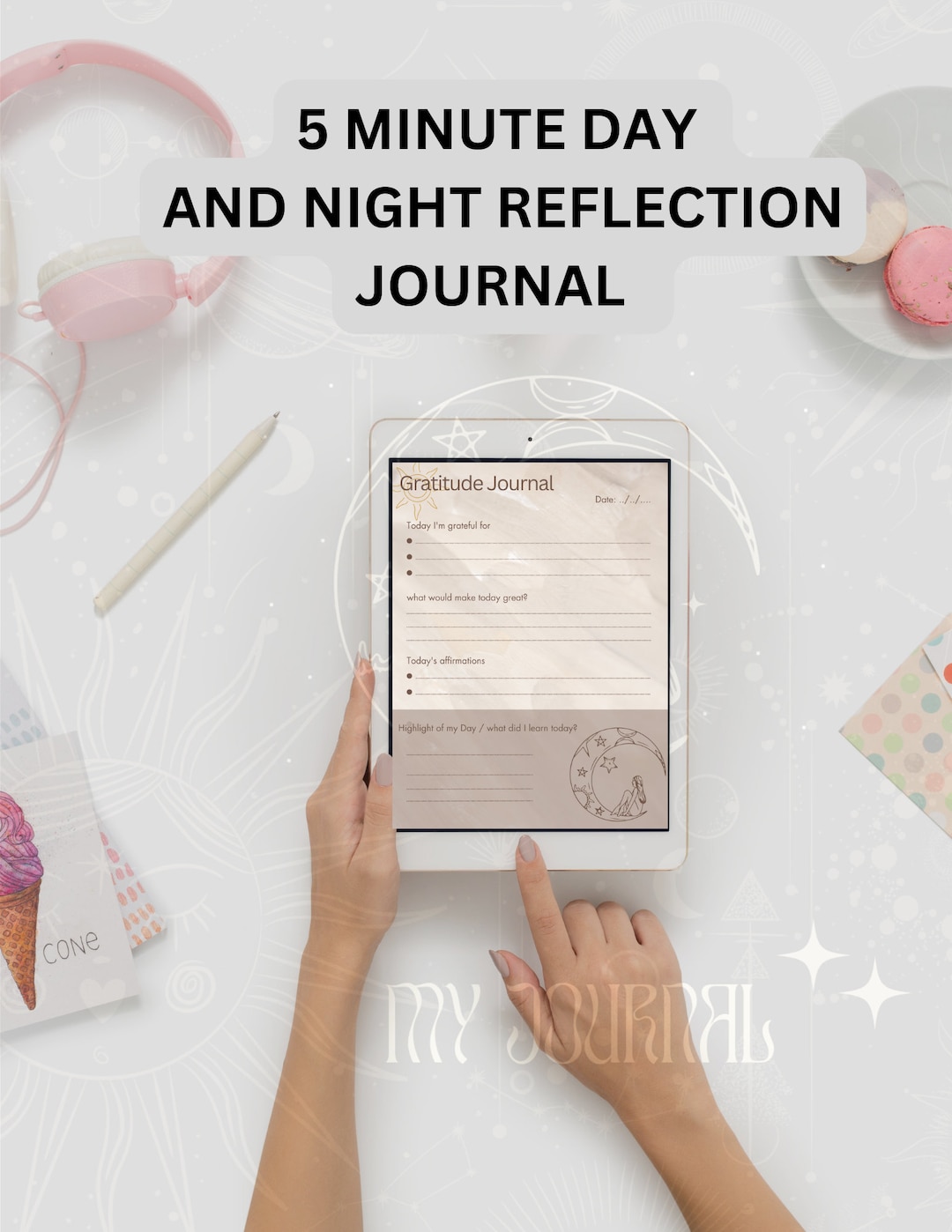 The Five Minute Gratitude Daily Journal | Daily Gratitude | Digital ...