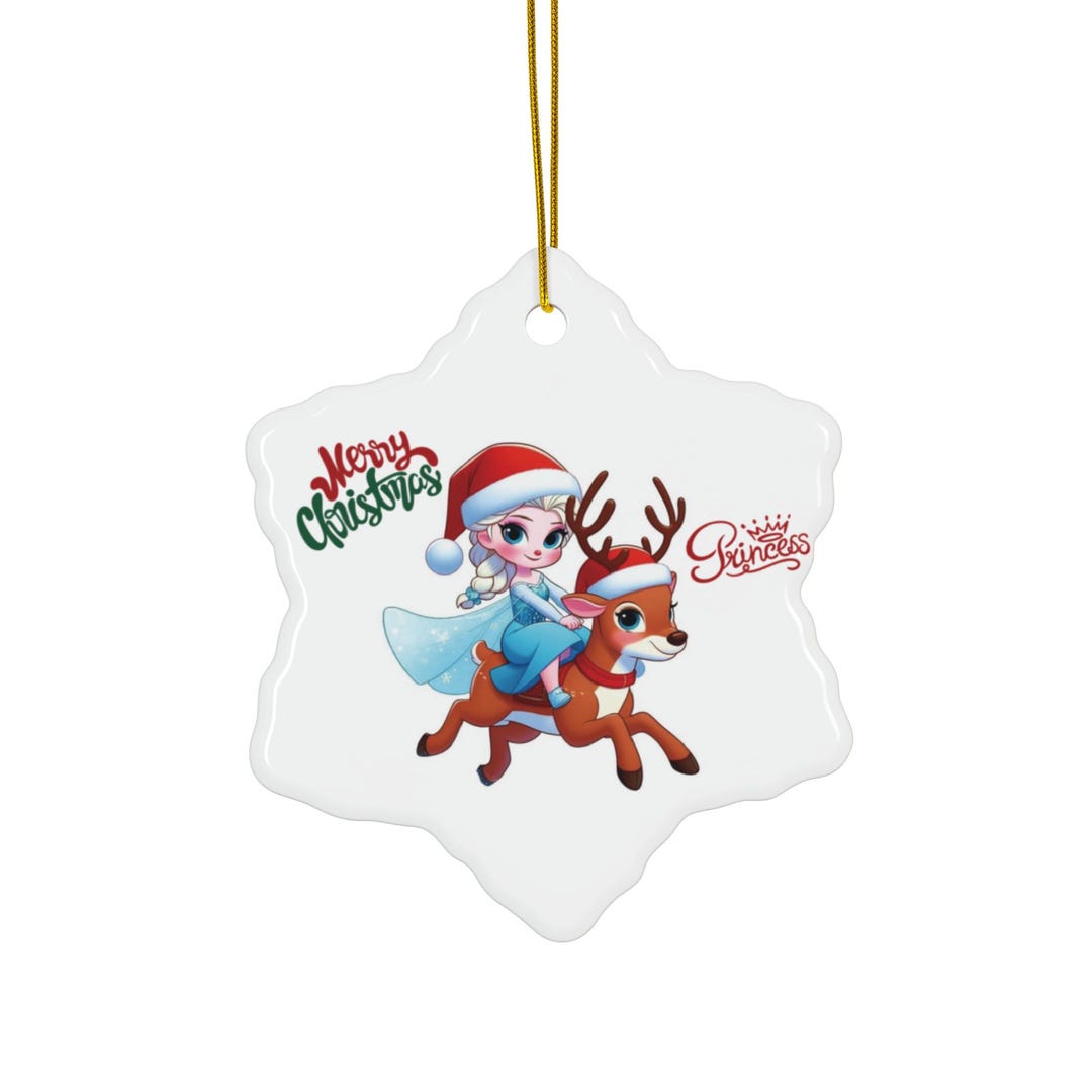 Christmas Princess Elsa Ceramic Ornament, Holiday Tree Decoration ...
