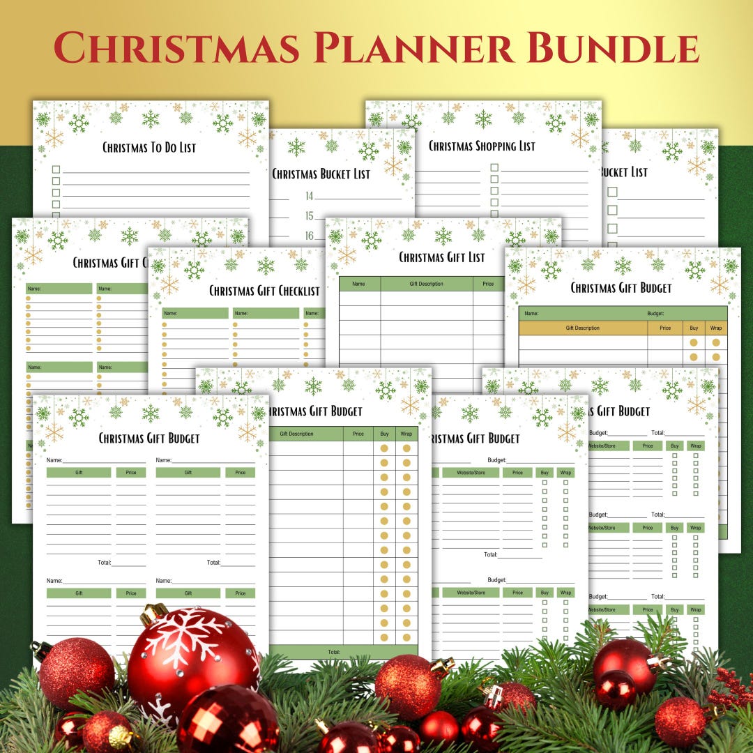 Christmas Gift List Printable, Gift Budget, Christmas Planner, Gift ...