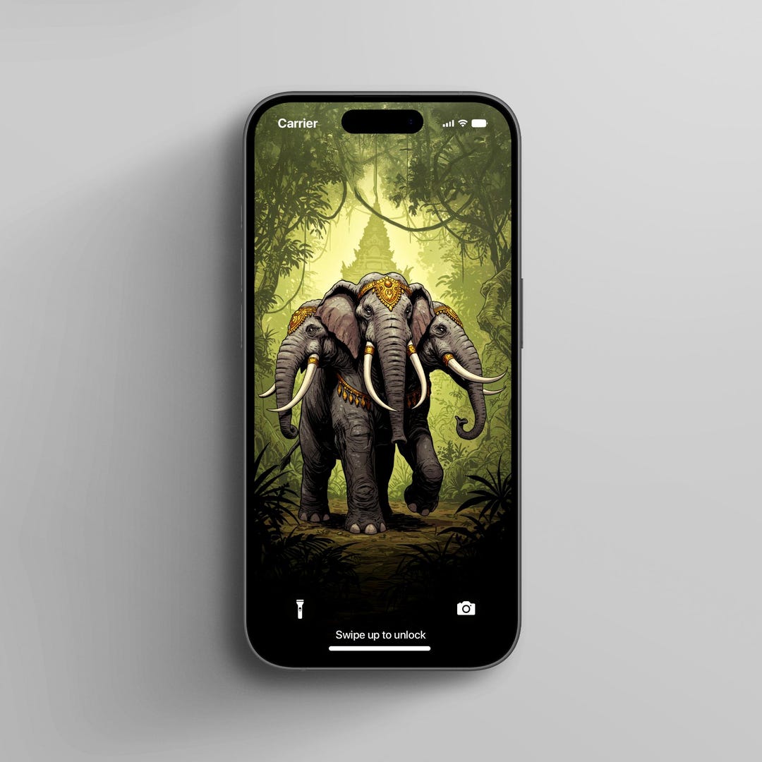 Lao Erawan Elephant iPhone Wallpaper | Three-headed Elephant Background ...