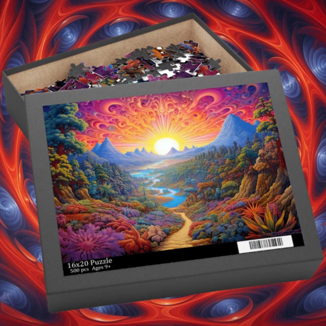 Psychedelic Valley Jigsaw Puzzle - Etsy