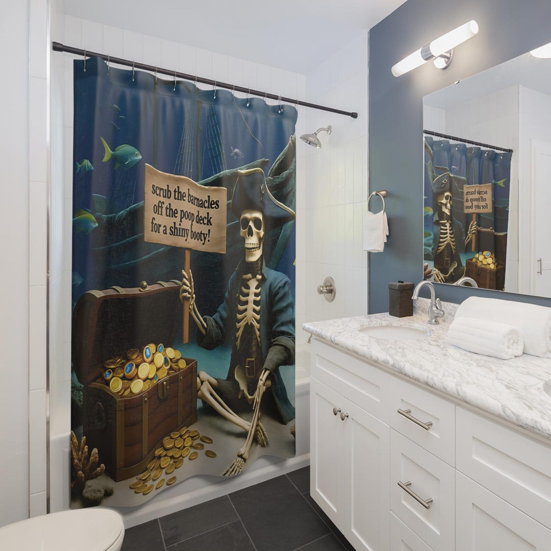 Scrub the Poop Deck Shower Curtain - Etsy