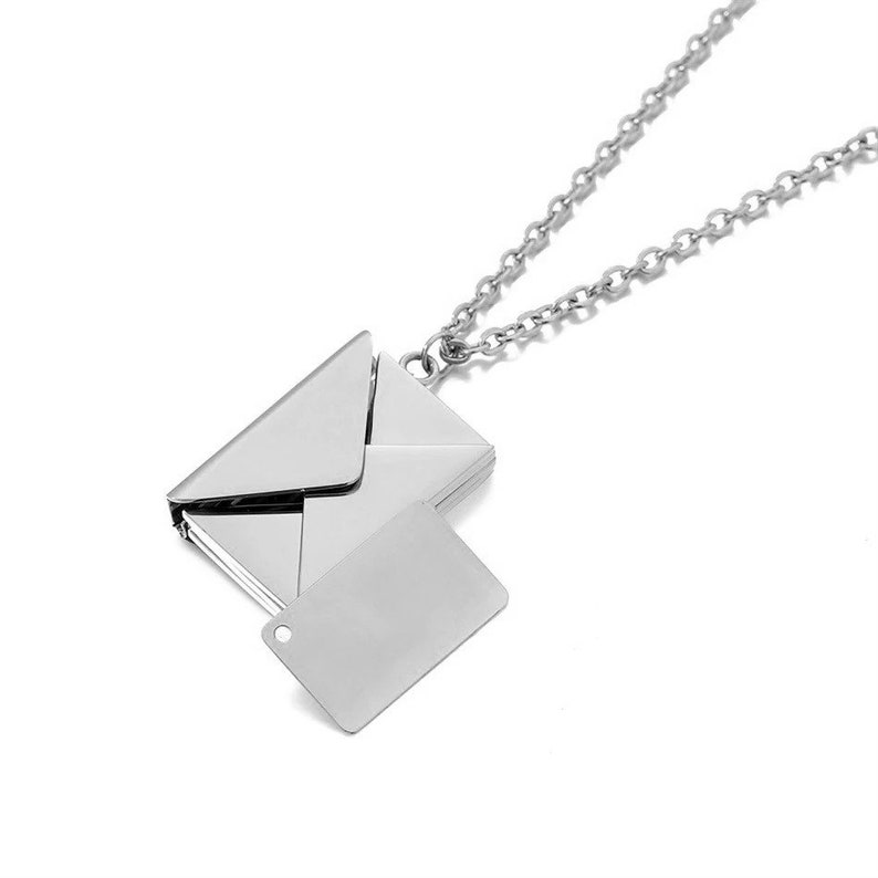 Custom Envelope Style Love Letter Necklace, Personalized Name Envelope ...