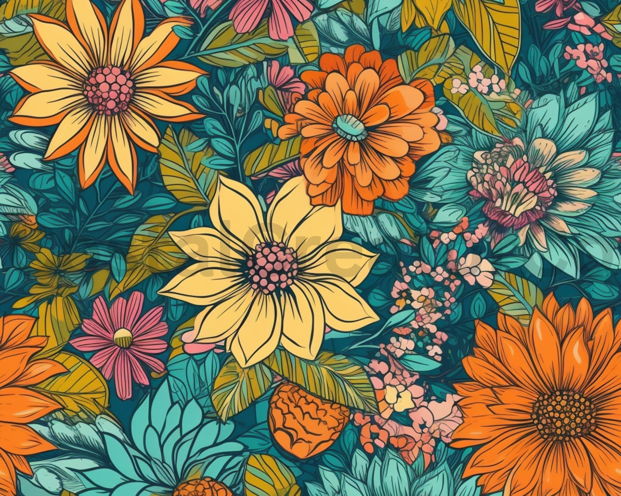 Floral Digital Papers, Flower Pattern, Spring Flowers, Seemless ...