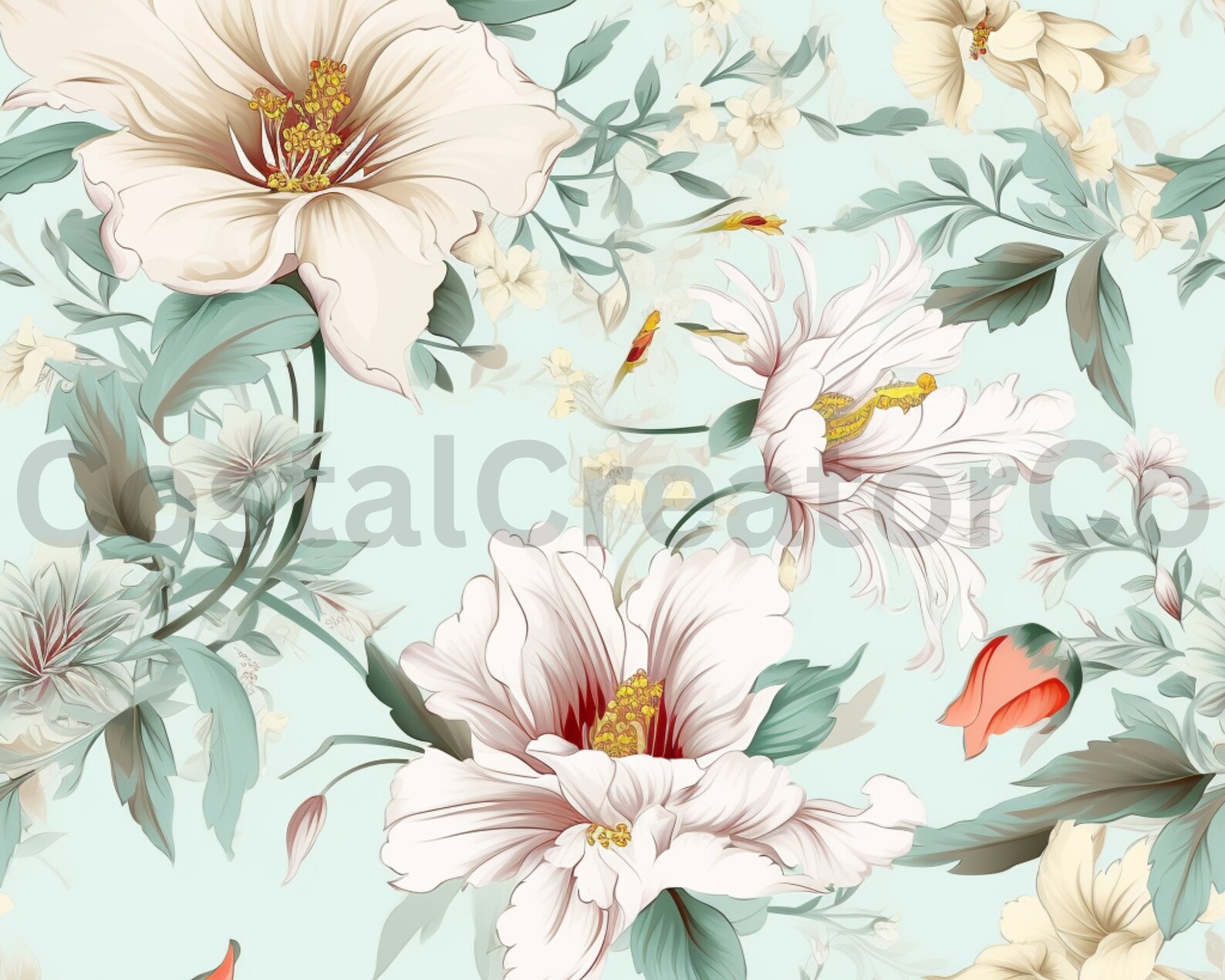 Floral Digital Papers, Flower Pattern, Spring Flowers, Seemless ...