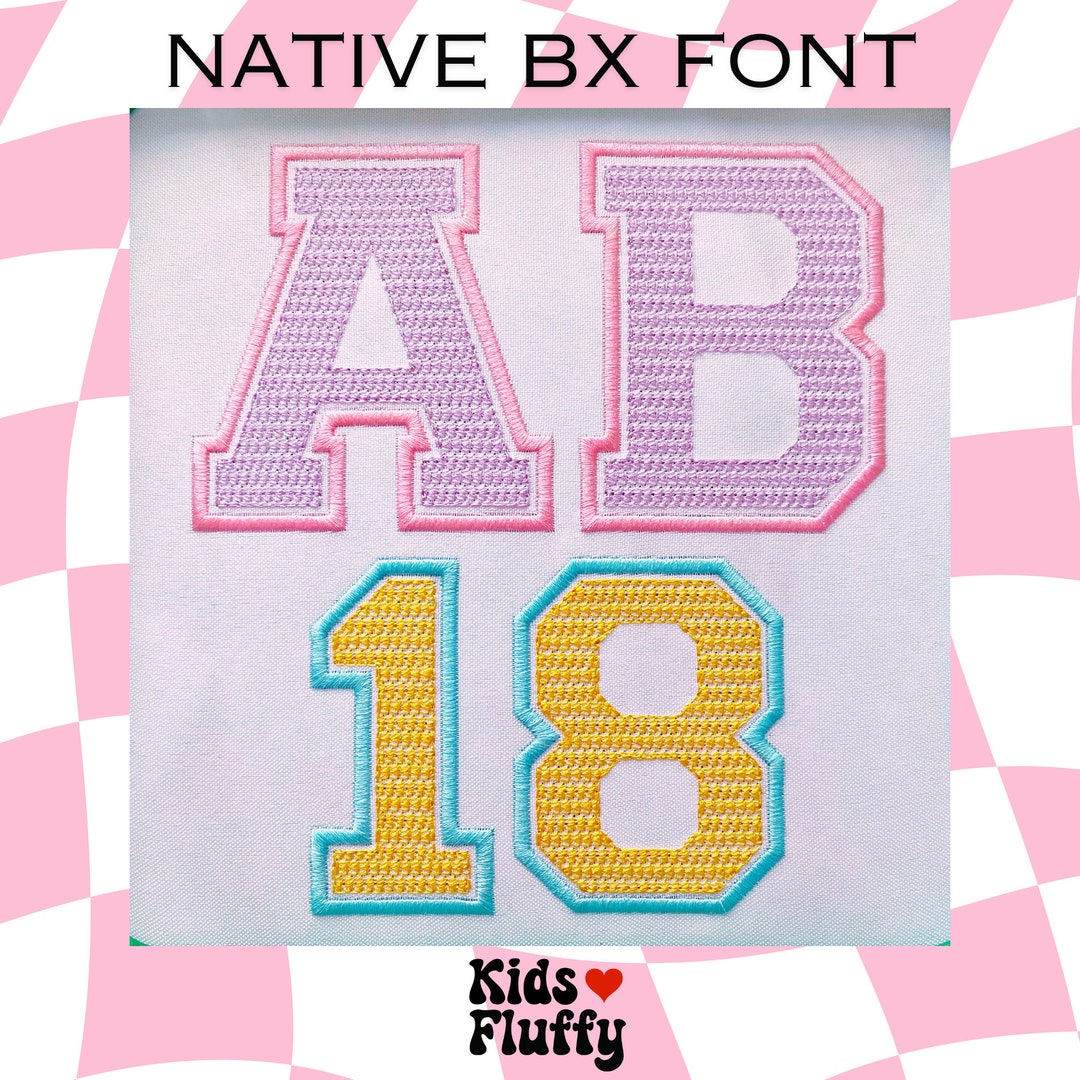 Bx Varsity Embroidery Font - BX Native Format - BX Embroidery Alphabet ...