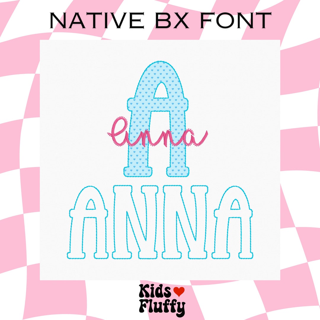 2 Native BX Font - Master Applique & Love Glitter - Applique Font ...