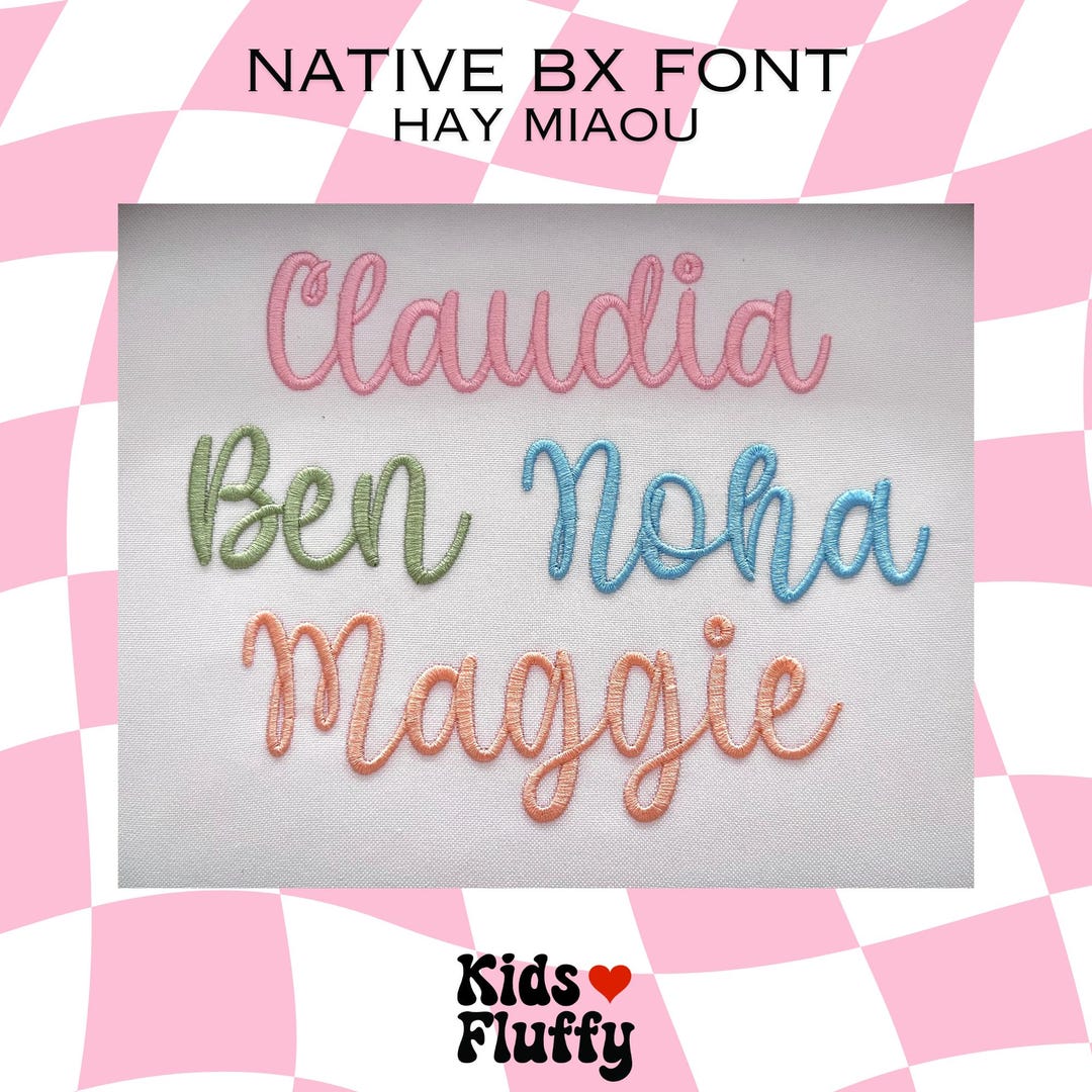 Hay Miaou BX Embroidery Font – Native BX for Embrilliance – Script ...