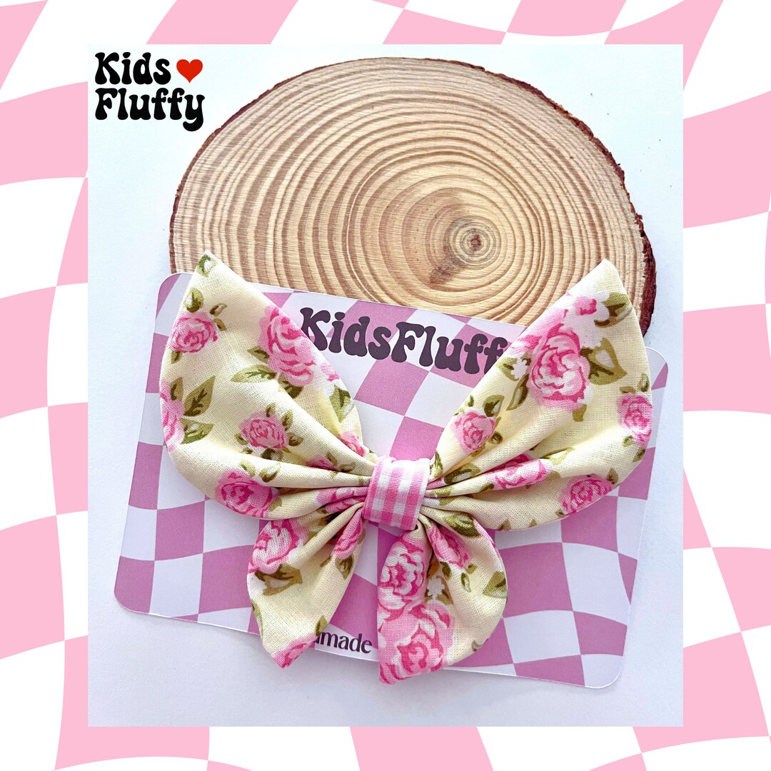 Butterfly Hook Bow Hair Bow Hair Hook Fabric Bow Handmade - Etsy