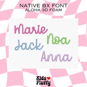 Puffy Foam Font - Native BX Font - Puff Embroidery Font - 3D Embroidery ...