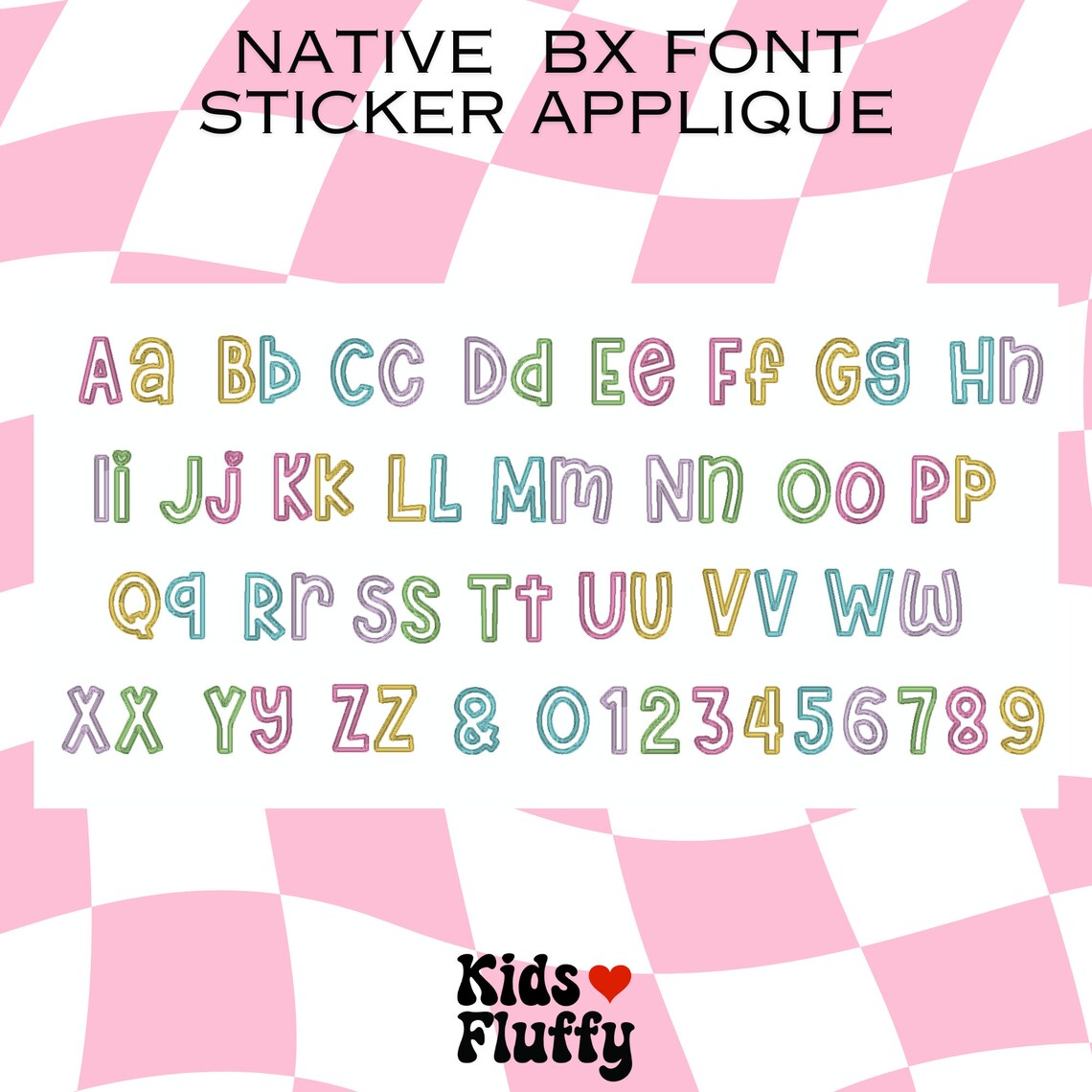 Sticker Applique Native BX Font - Applique Bx Font - Embroidery ...