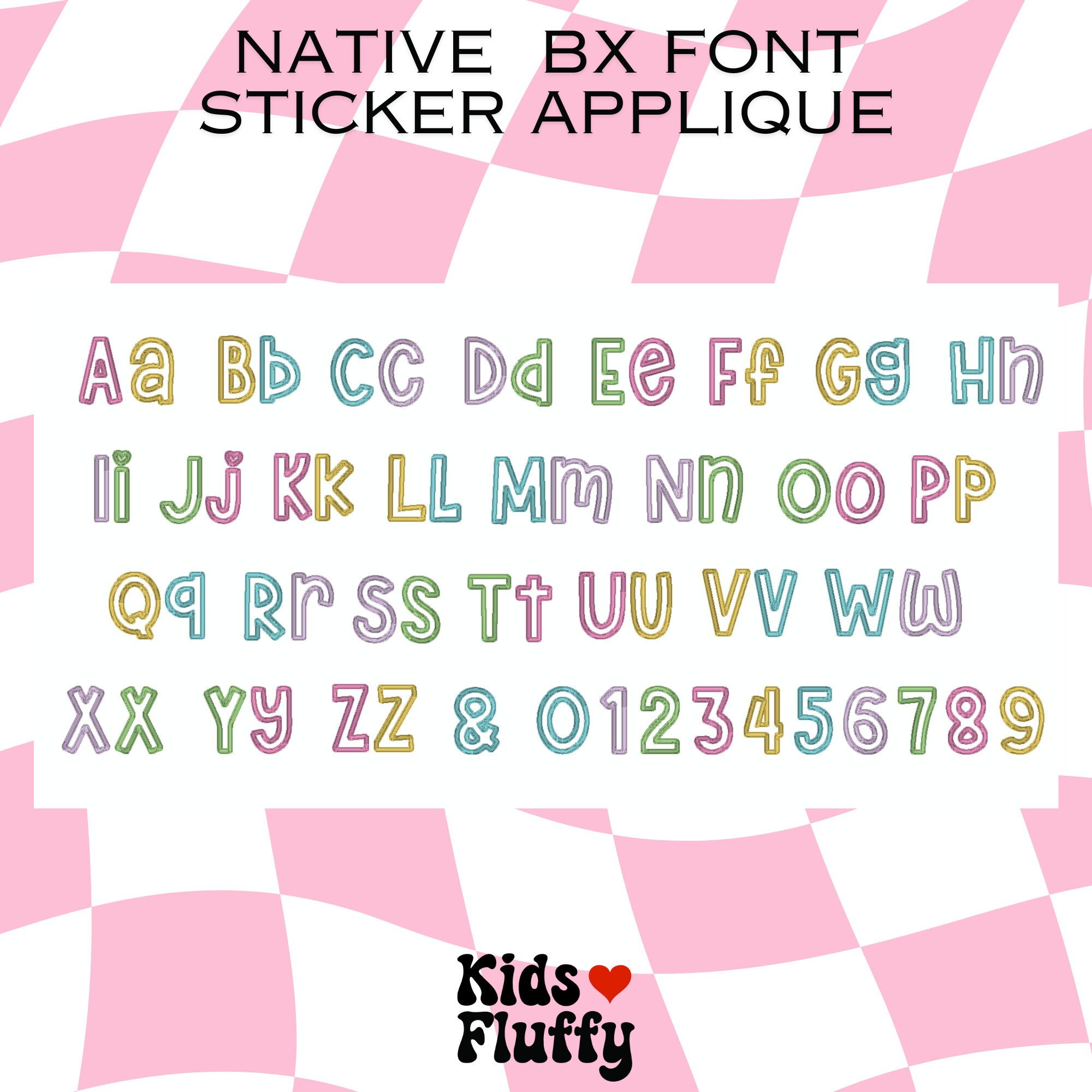 Sticker Applique Native BX Font - Applique Bx Font - Embroidery ...