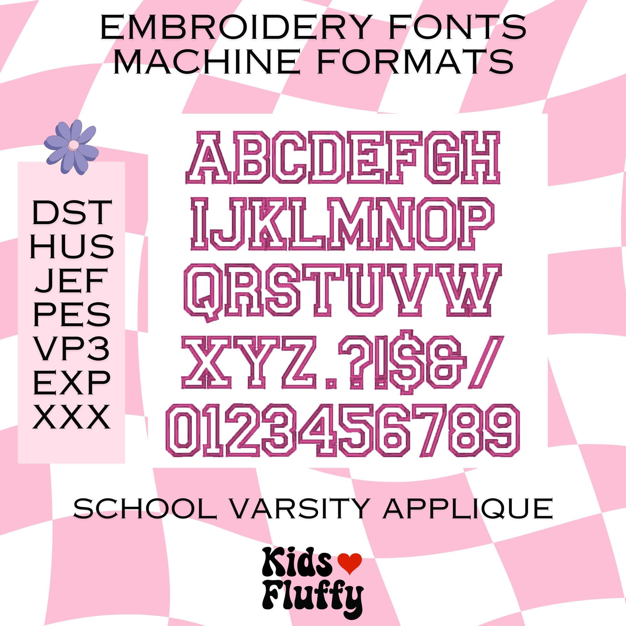 School Varsity Applique Embroidery Font - School Varsity Applique ...