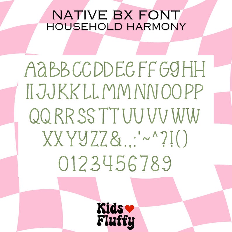 Household Harmony BX Embroidery Font – Native BX for Embrilliance ...