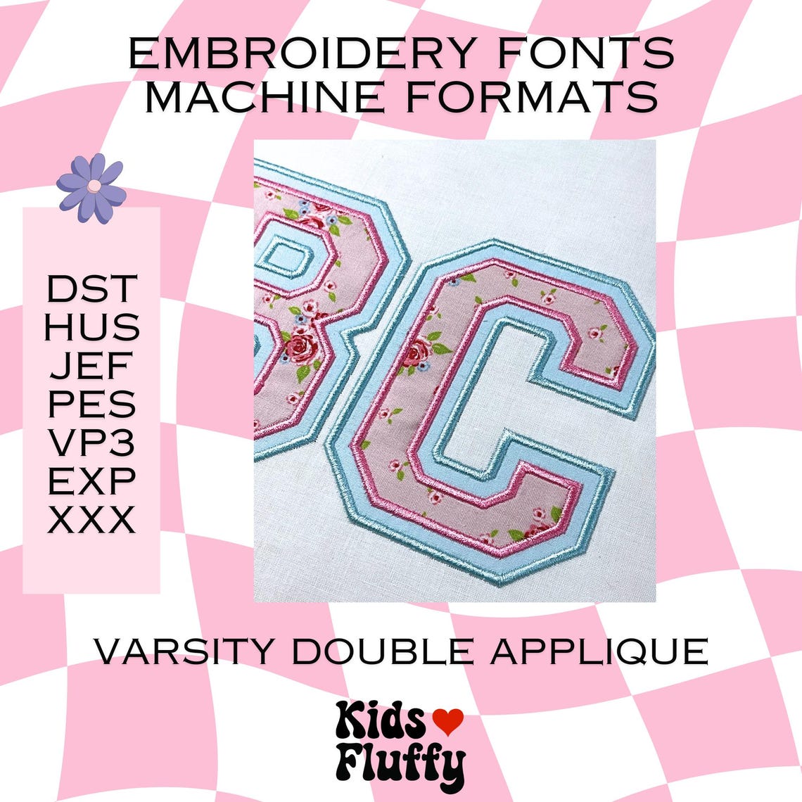 Varsity Double Applique Embroidery Font - Varsity Double Applique ...