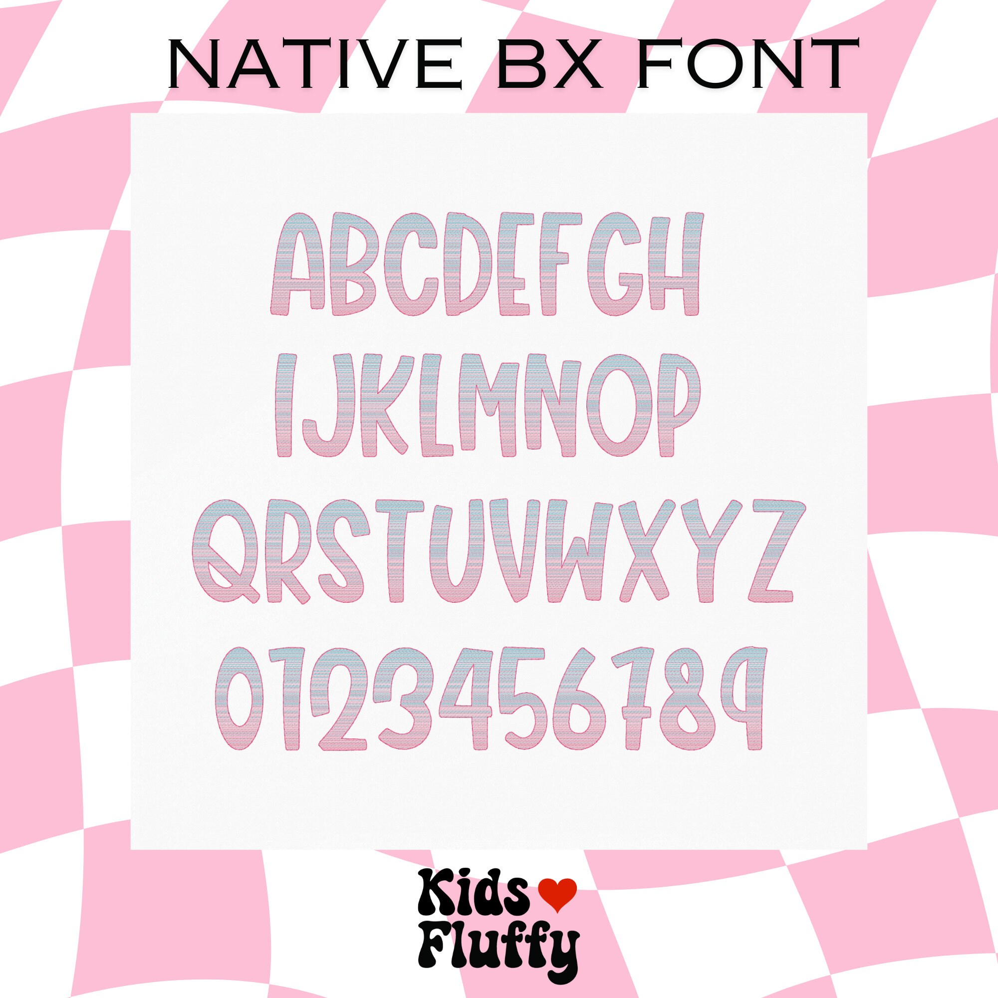 Flamingo Gradient Native Bx Font - Bx Font - Gradient Font - Embroidery ...