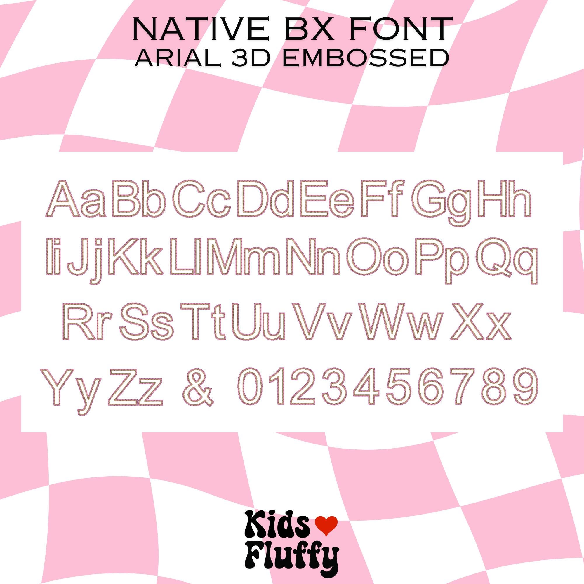 Native BX Font Arial 3D Embossed BX Font Embroidery 3D Embossed Bx 3D ...