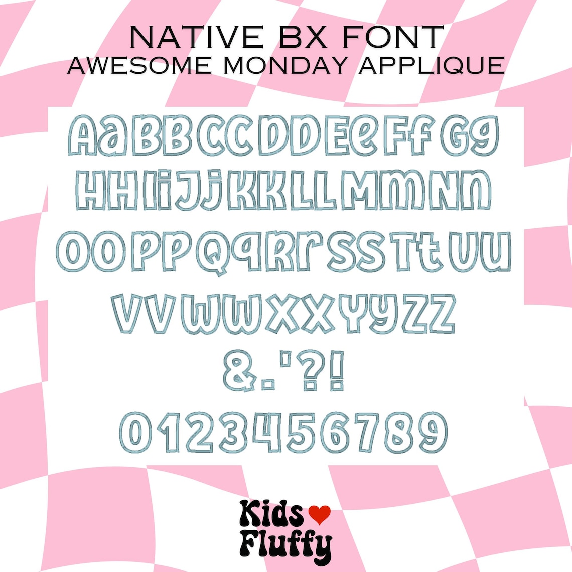 Native BX Font Awesome Monday Applique - Applique Bx Font - Embroidery ...