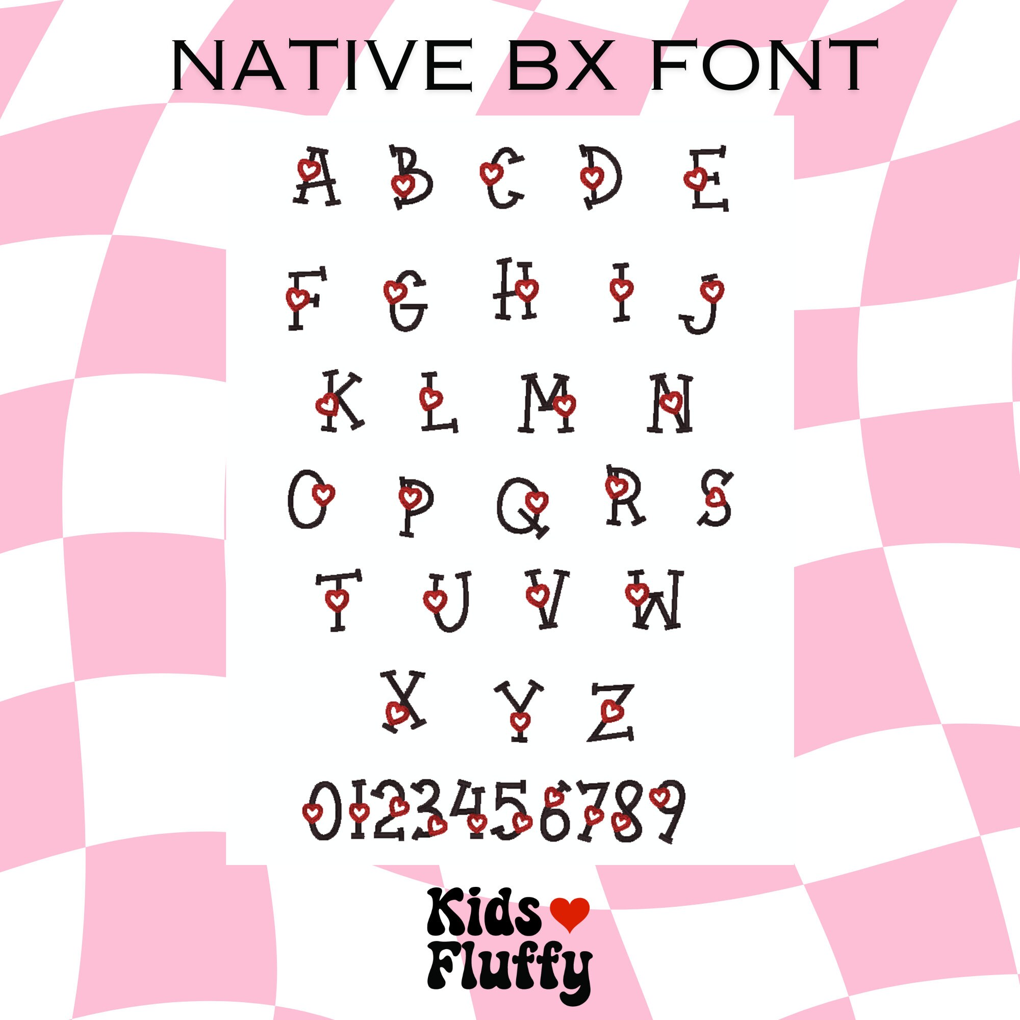 Native BX Font Hearts - BX Font - Embrilliance Native BX Font - Satin ...