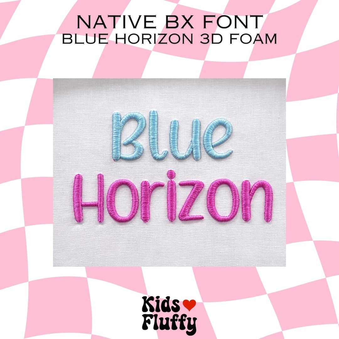 Puffy Foam Font - Native BX Font - Puff Embroidery Font - 3D Embroidery ...