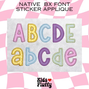 Sticker Applique Native BX Font - Applique Bx Font - Embroidery ...