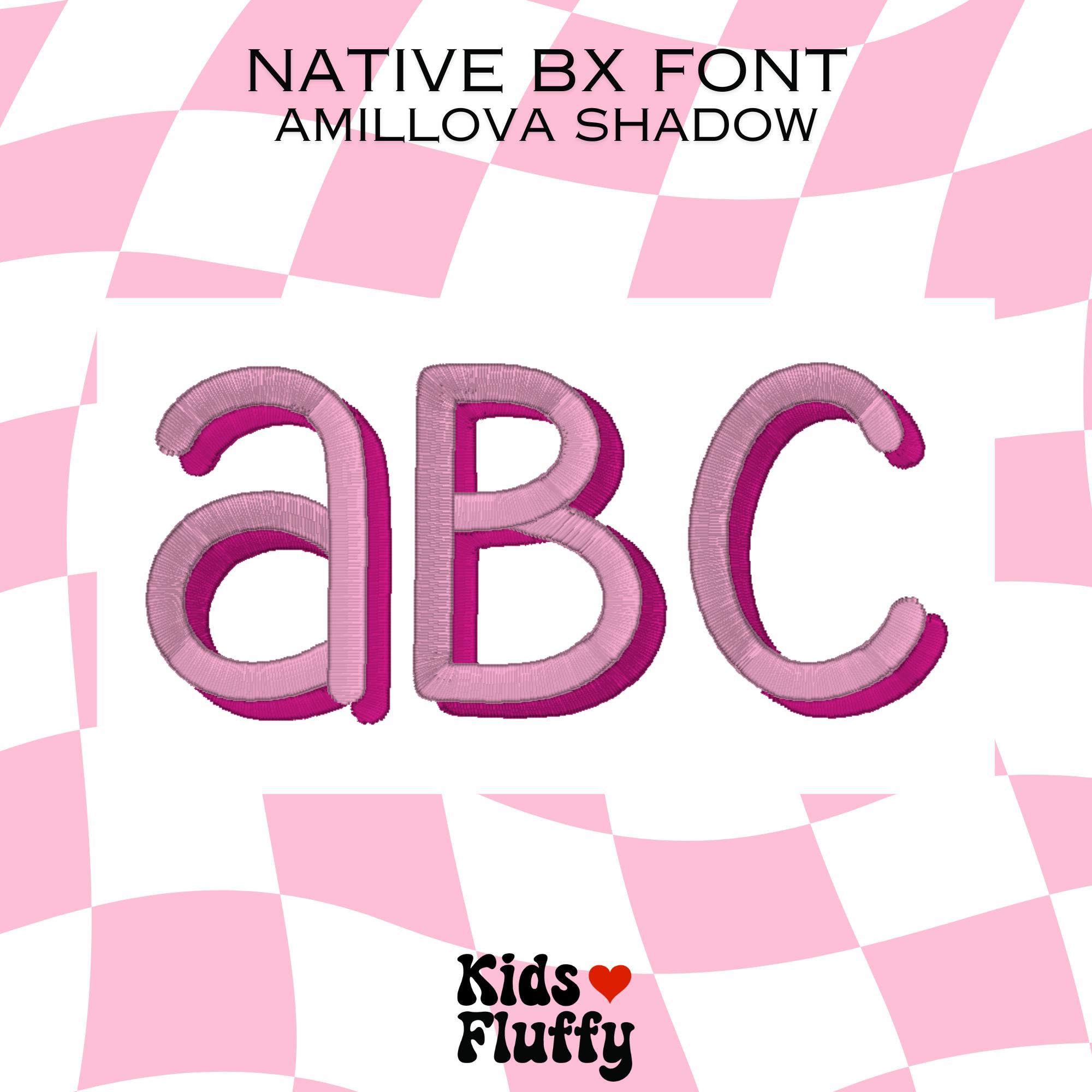 Native BX Font Amillova Shadow - Bx Font - Native Bx Font - Embroidery ...