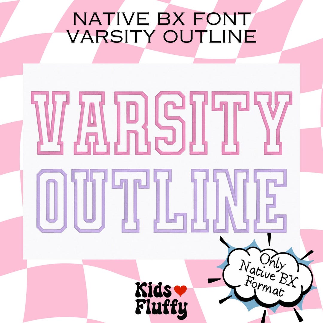 Native BX Font Varsity Outline - Bx Font - Native Bx Font ...